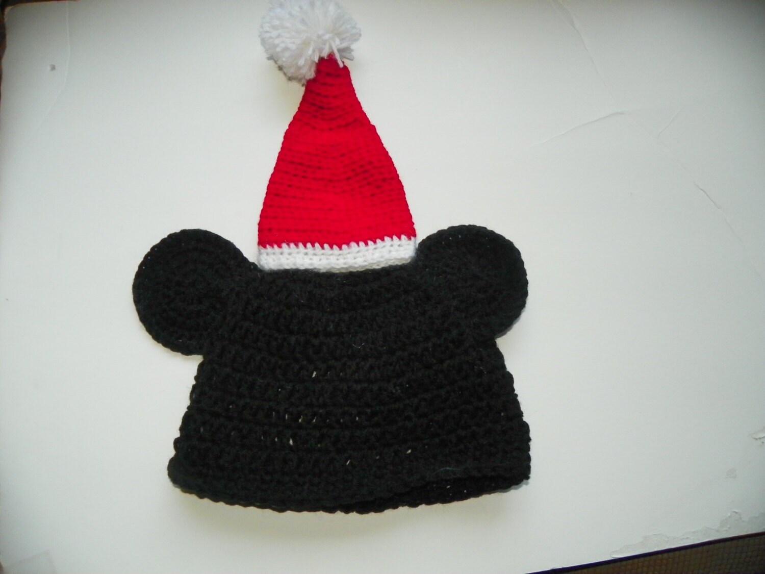 Mickey Mouse Santa Hat for Size Adult - Etsy