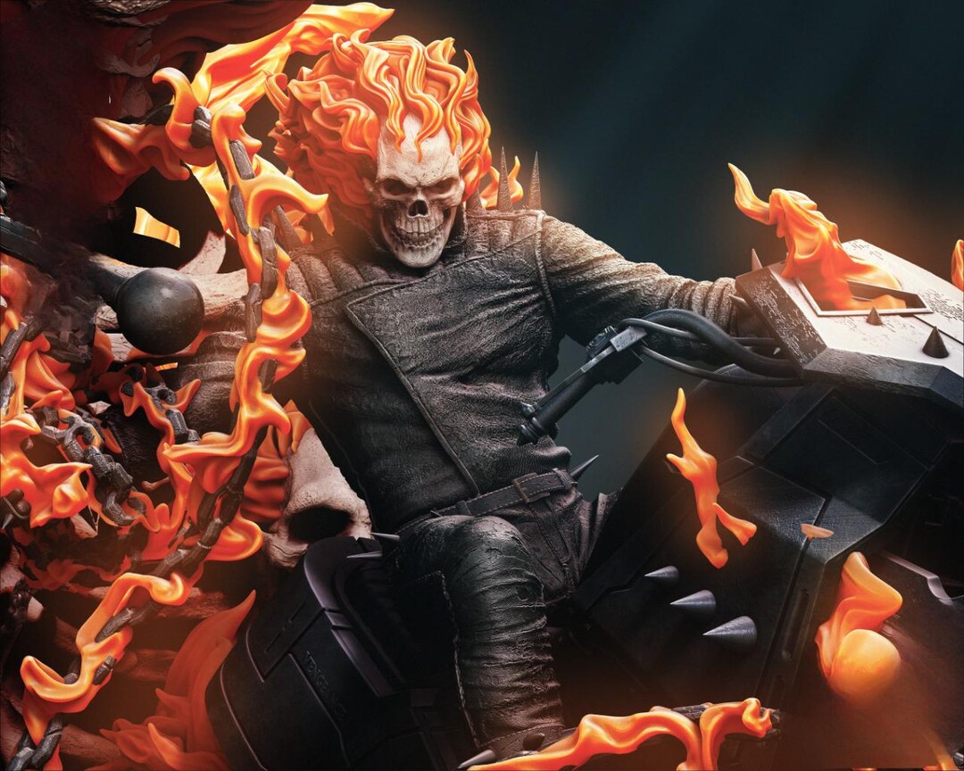 Hellfire Reaper – Flaming Rider STL Statue Digital Download - Etsy New ...