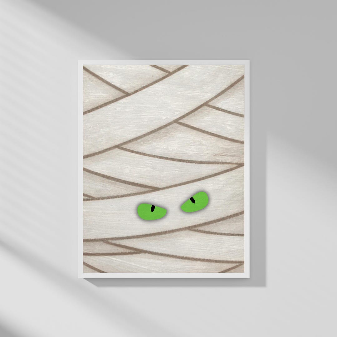 Mummy Wall Art, Halloween Printable, Spooky Cute Mummy Print, Kids Room ...