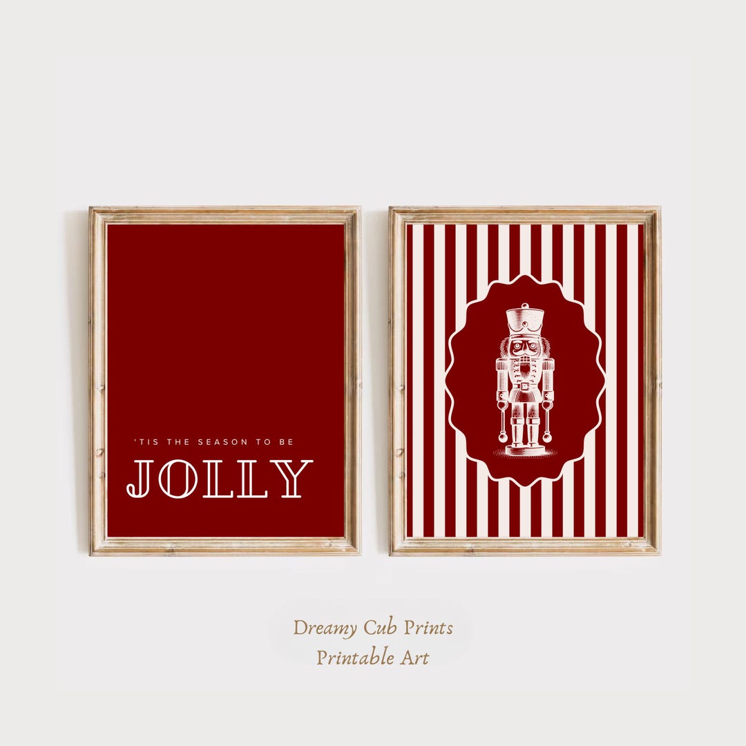 Christmas Wall Art Set | Nutcracker & Jolly Quote (digital Download) - Etsy