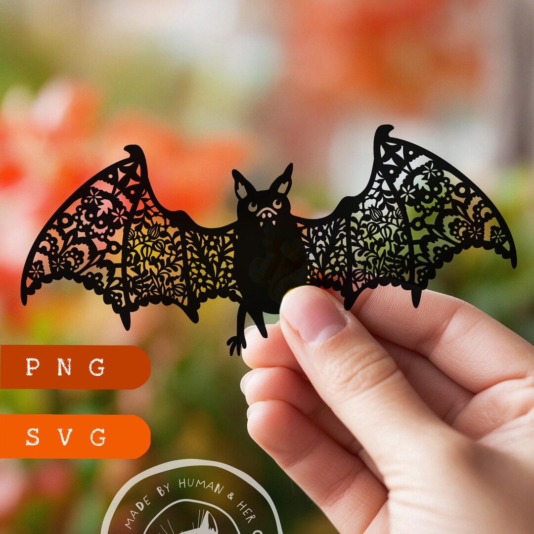 Lace Bat SVG: Spooky Halloween Window Clipart (digital Download) - Etsy