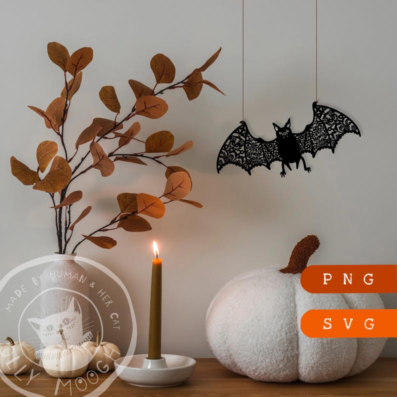 Lace Bat SVG: Spooky Halloween Window Clipart (digital Download) - Etsy