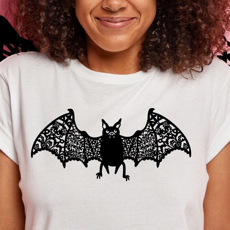 Lace Bat SVG: Spooky Halloween Window Clipart (digital Download) - Etsy