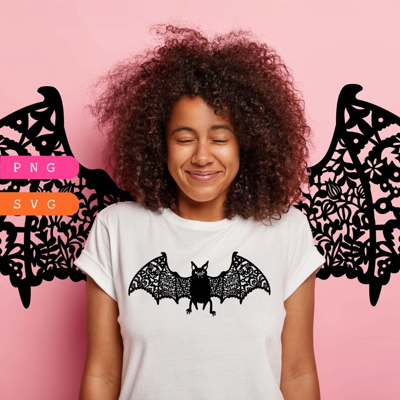 Lace Bat SVG: Spooky Halloween Window Clipart (digital Download) - Etsy
