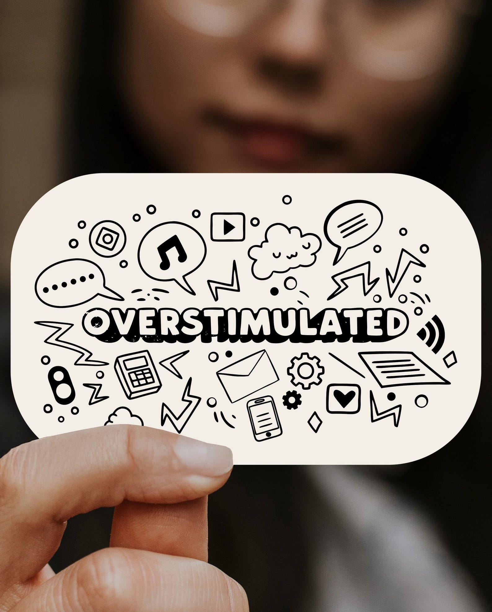 Overstimulated PNG SVG Mental Health Awareness Design Introvert Sticker ...