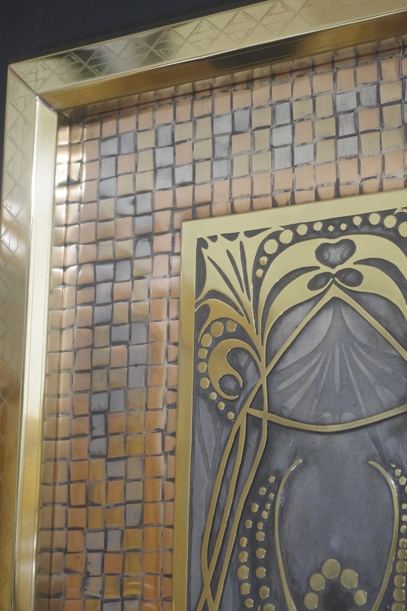 Art deco style metal composition | Etsy