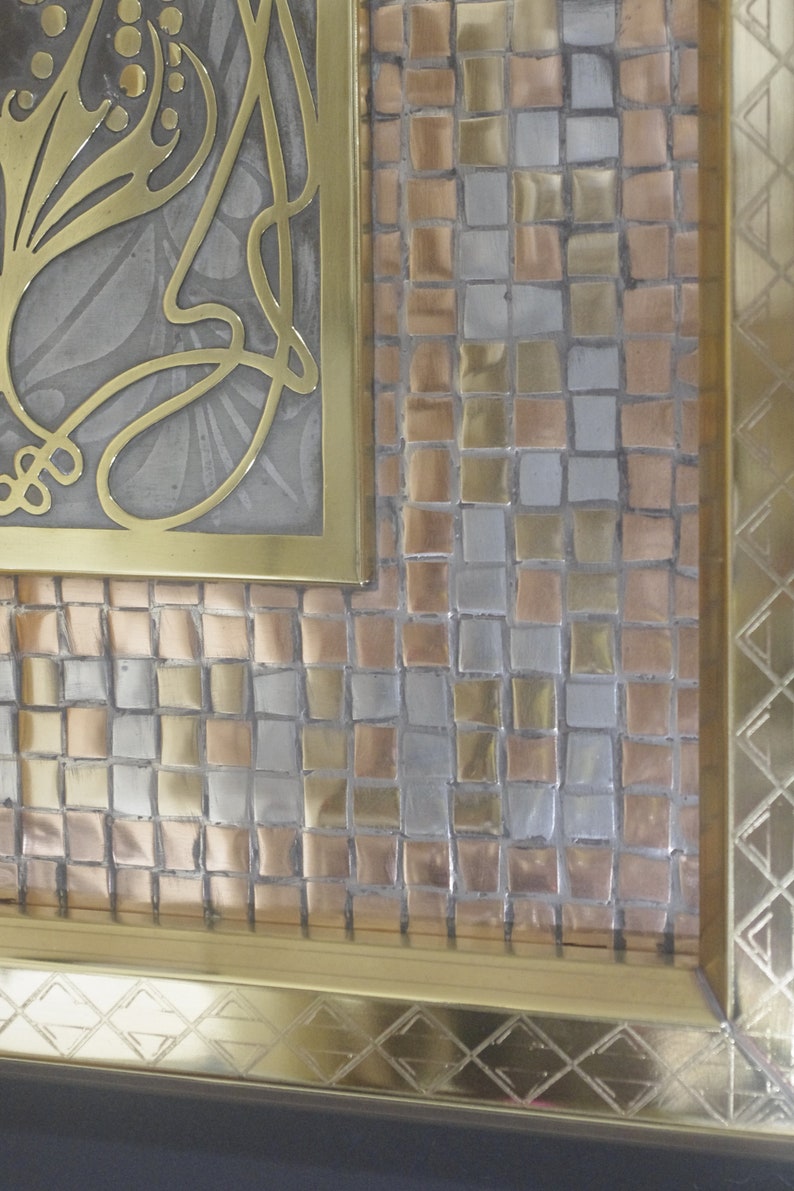 Art deco style metal composition | Etsy