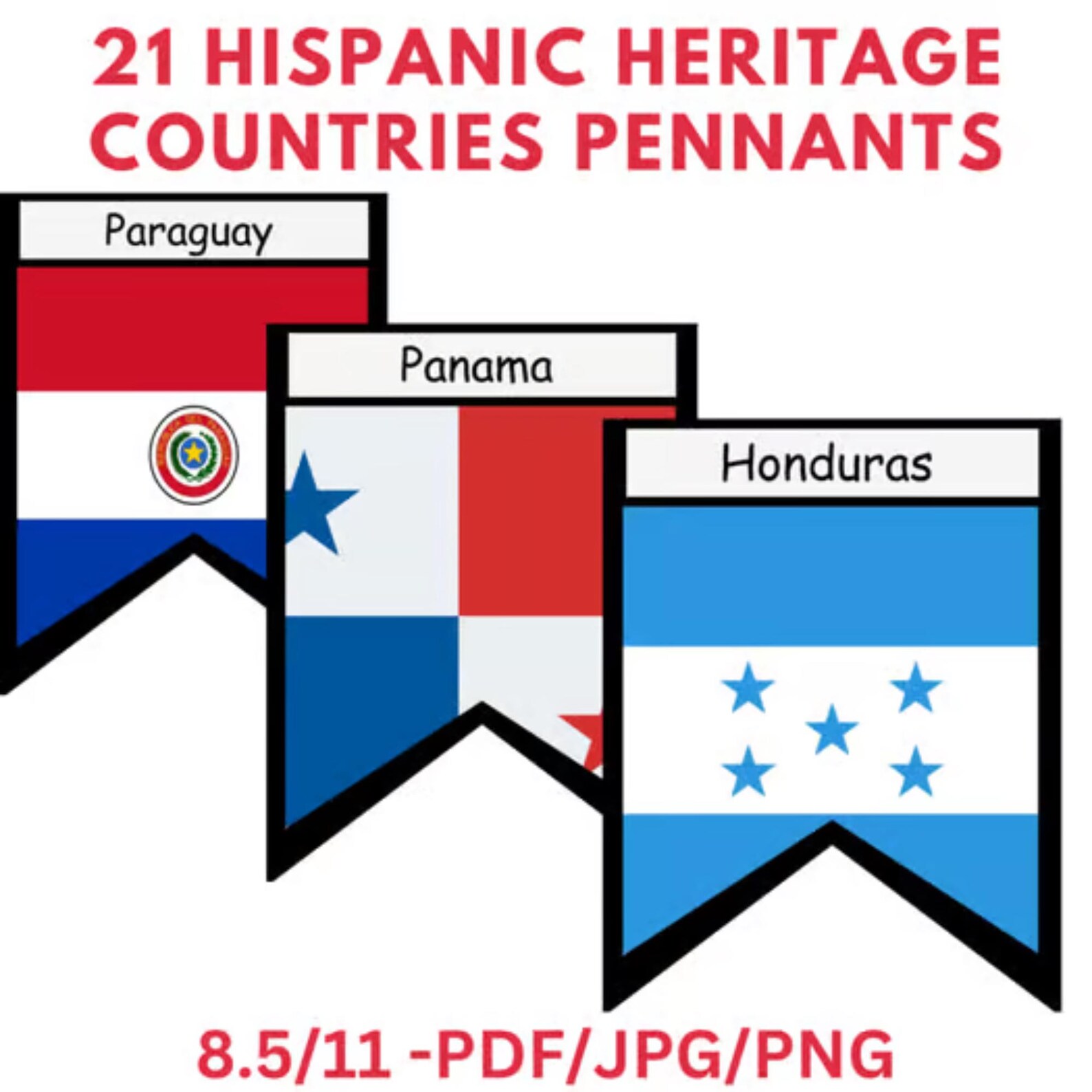 Hispanic Heritage Month Country Flags Bunting - September Bulletin ...