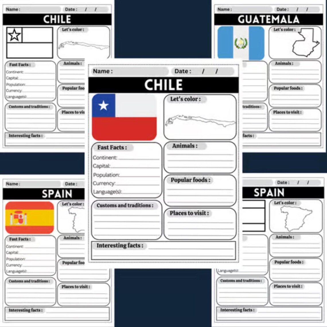Hispanic Heritage Month Research Project – Country Template Activities ...