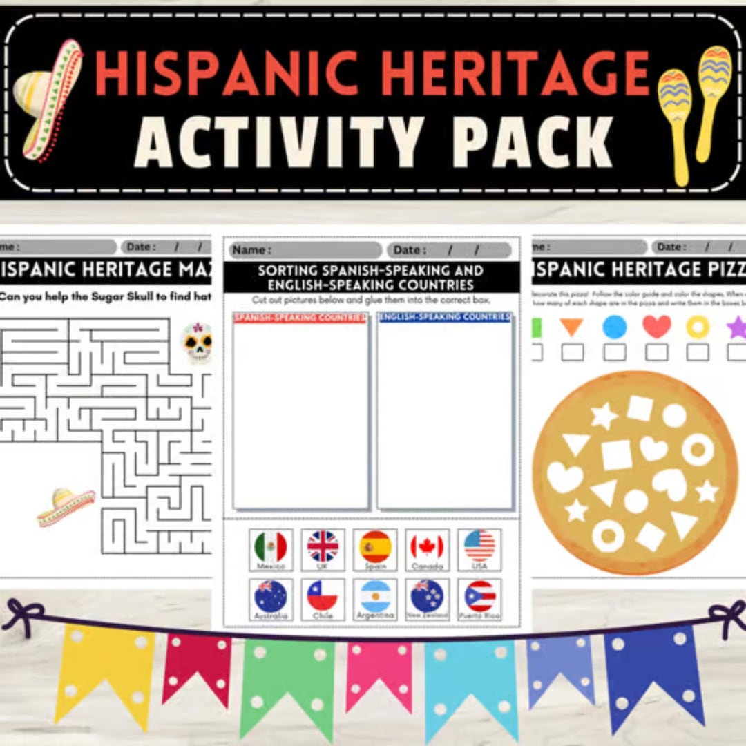 Hispanic Heritage Month Activity Pack – Reading Comprehension, Math ...