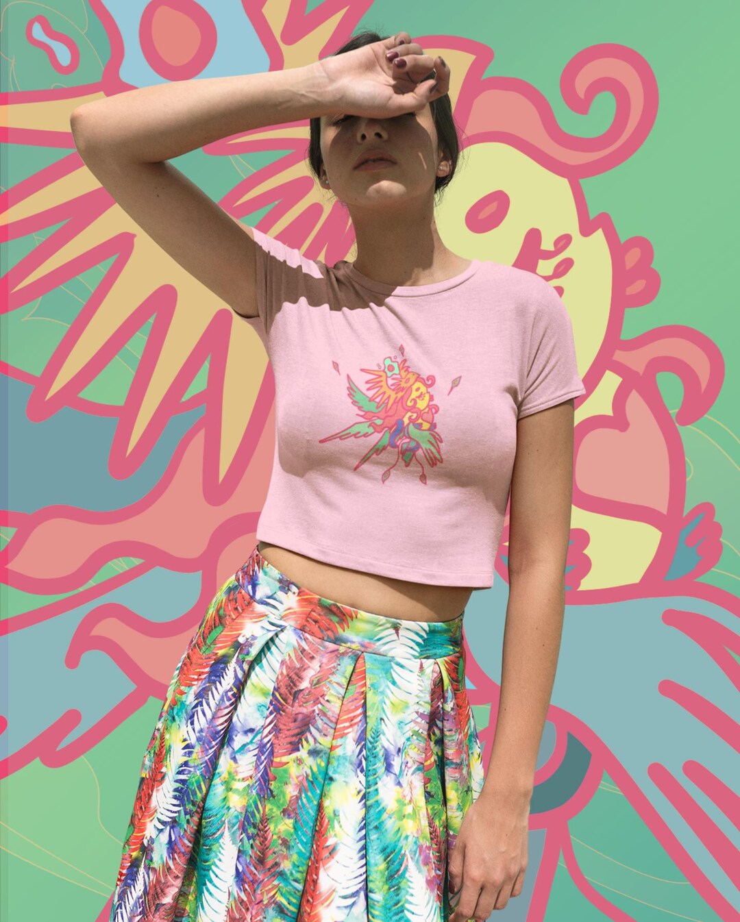 Sarimanok Goddess Chibi Crop Top: Filipino Mythology Women's Shirt - Etsy