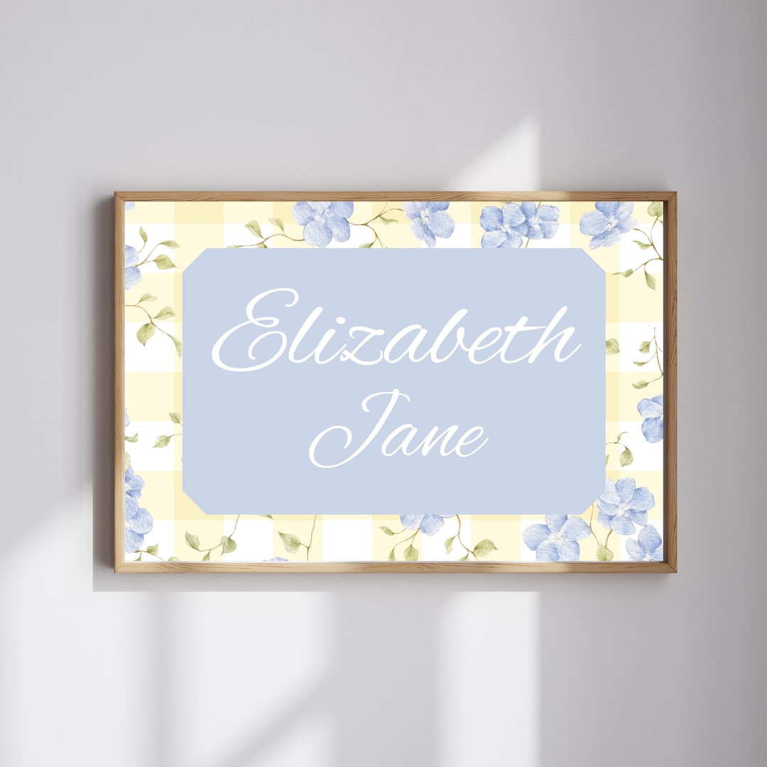Personalized Gingham Name Print: Baby Girl Nursery & Children's Decor ...