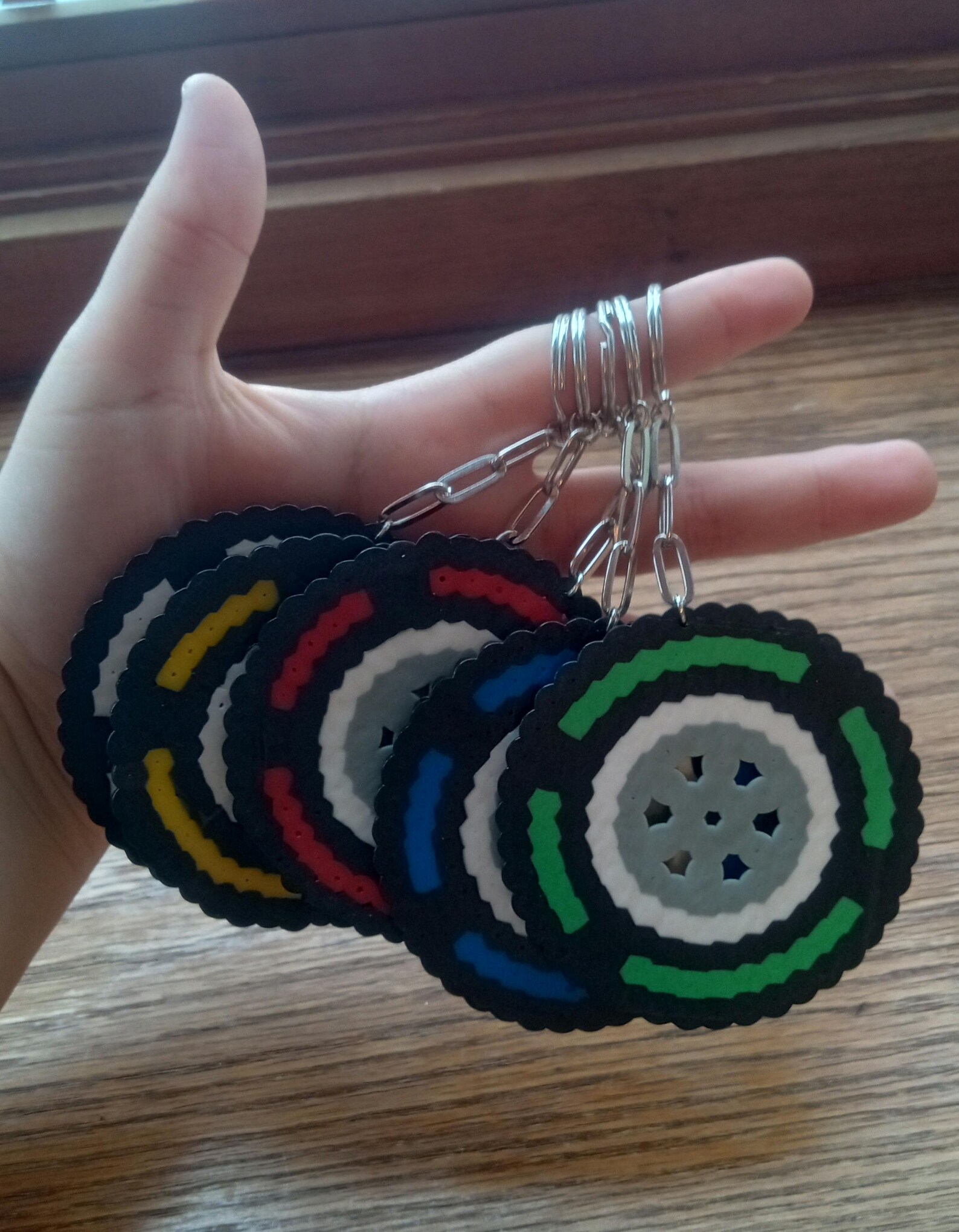 Formula 1 Pirelli Tire Keychain | Perler Keychain | Fused Bead Keychain ...