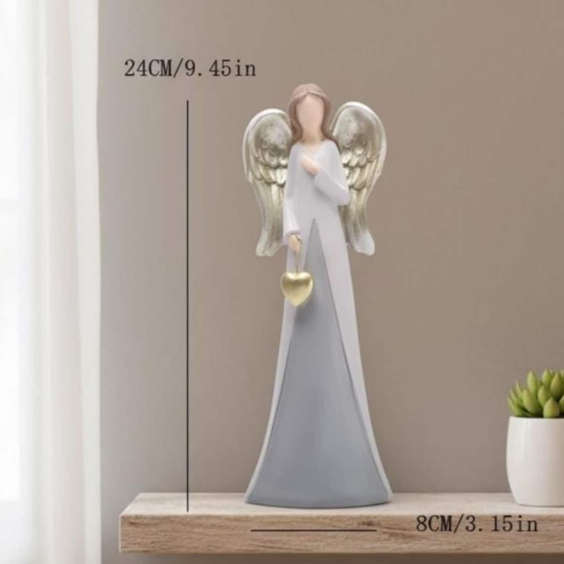 1pc Resin Blessing Angel Figurine, Guardian Angel Sculpture, Abstract ...