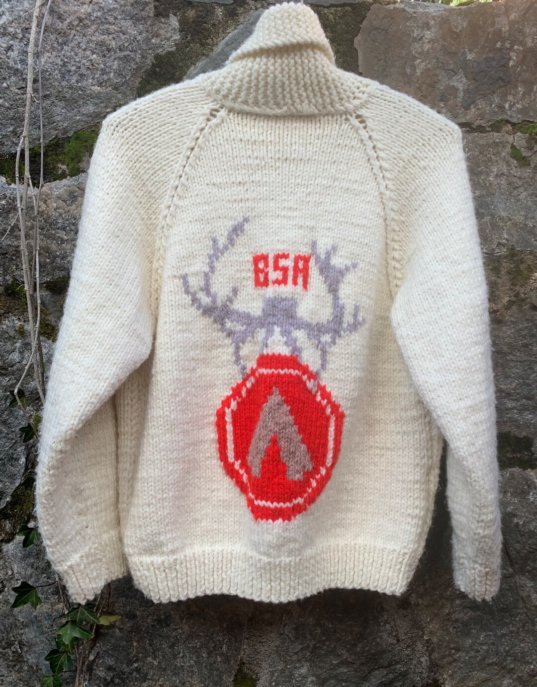 Boy Scouts Shawl Collar Sweater Hand Knit Cowichan 50s/60s - Etsy