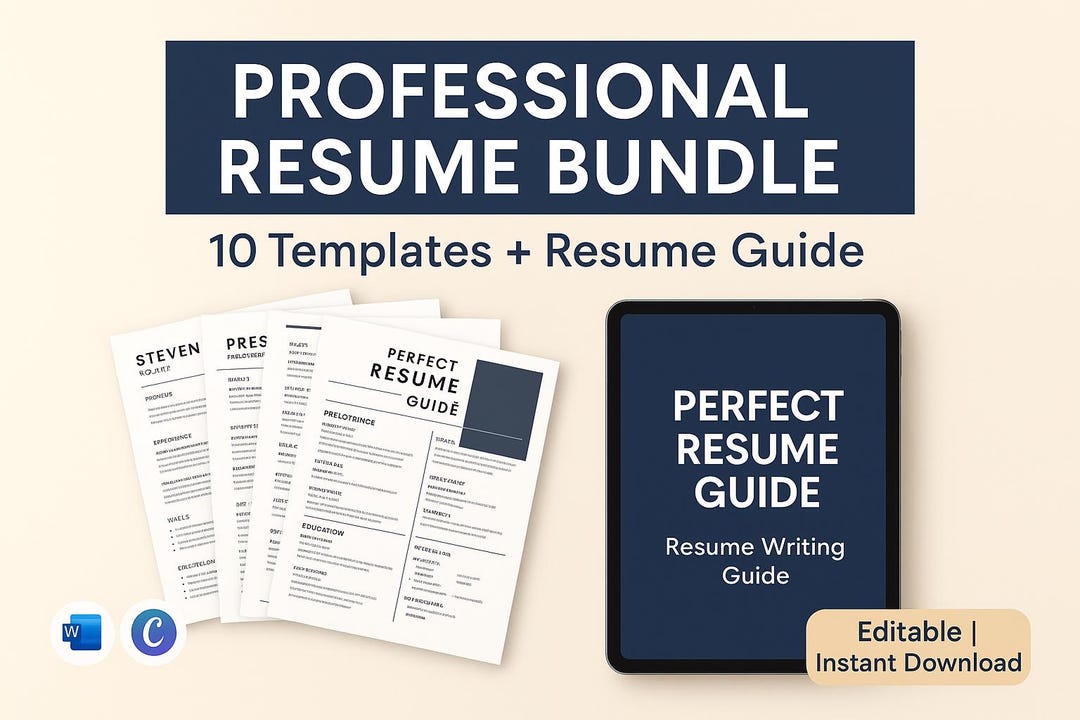 10 Professional Resume Templates Bundle | Modern & Editable CV Designs ...