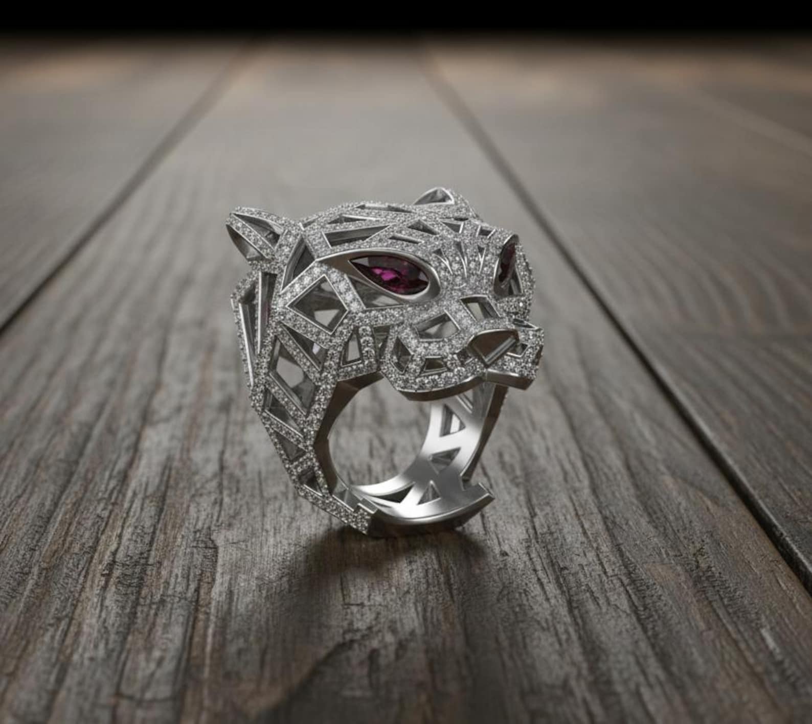 Diamond Panther Ring – Sterling Silver Animal Jewelry for Men - Etsy