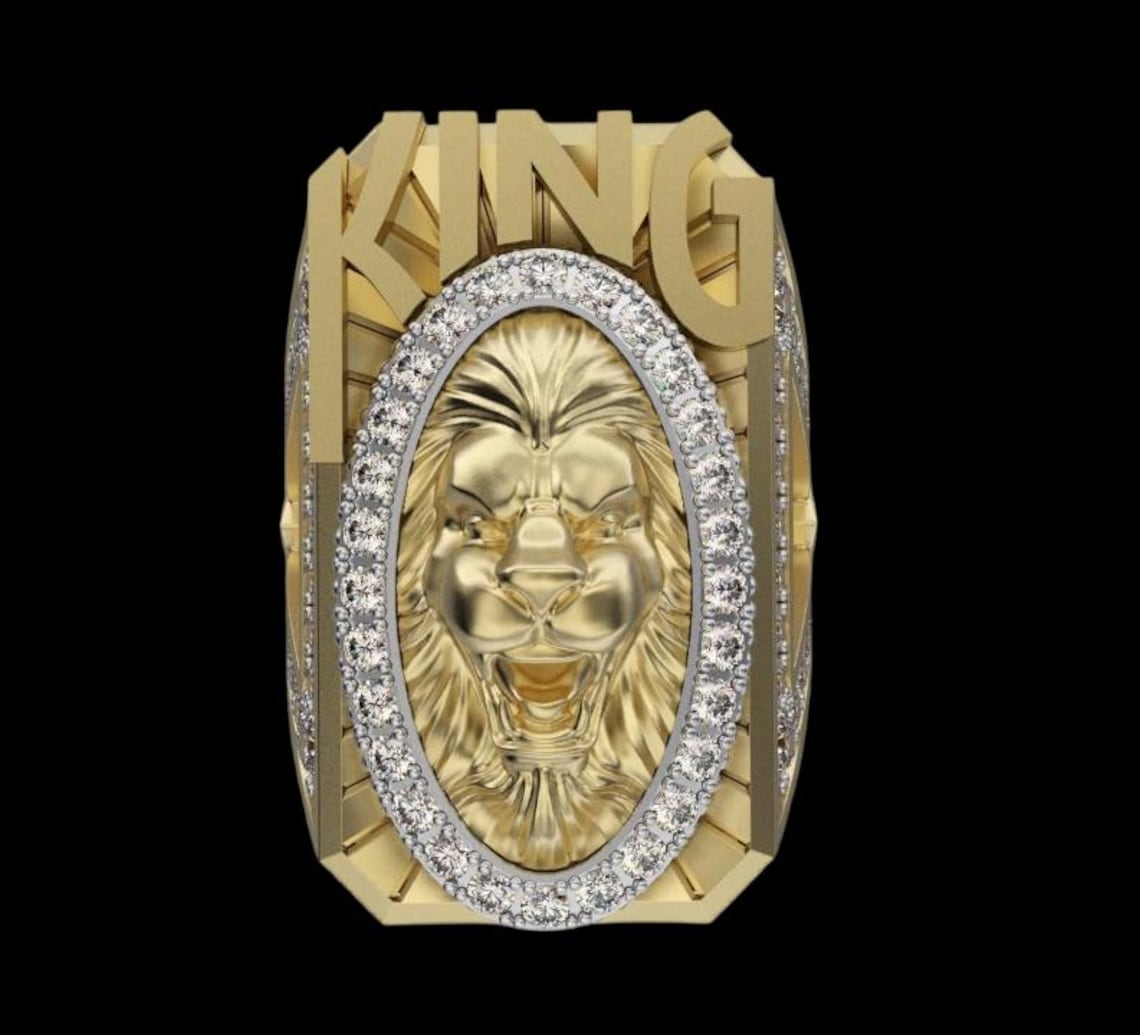 Sterling Silver Diamond Lion Ring – Handmade Royal Jewelry - Etsy