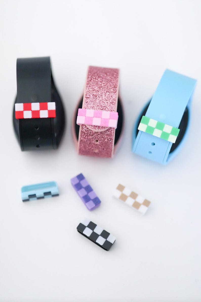 Checkered Band Keeper | Magic Wristband Security Lock, 3D Printed ...