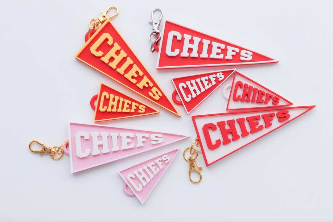 KC Football Pennant Keychain- 3D Printed Game Day Flag Charm, Kansas ...