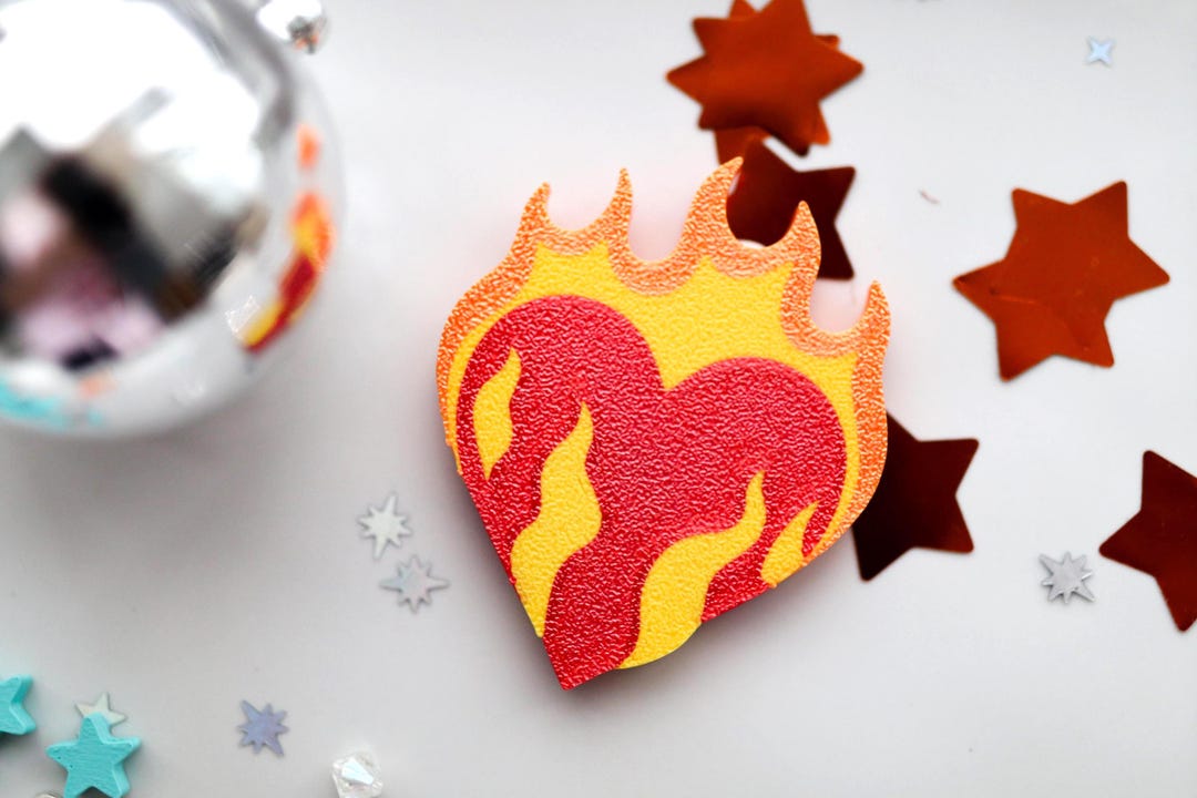 Burning Heart Magnet | Showgirl Vibes 3D Printed Fridge & Locker Magnet ...
