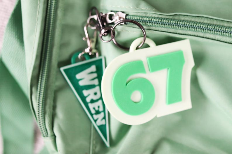 Trendy '67' Keychain | 3D Printed Meme Bag Charm - Etsy