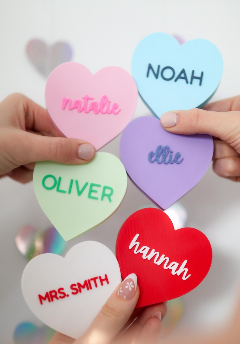 Custom Heart Kids Name Sign | 3D Printed Personalized Nursery Decor ...