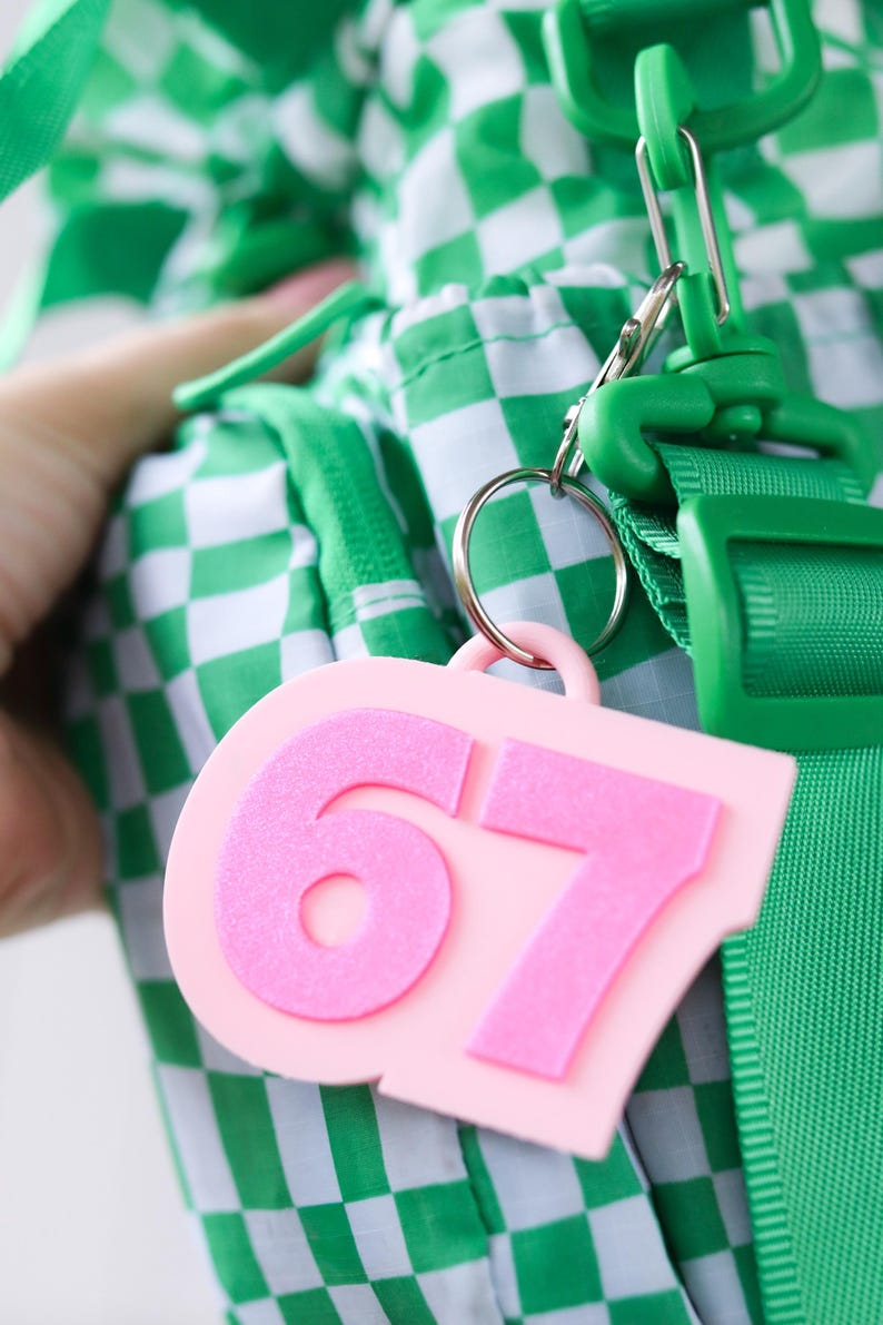 Trendy '67' Keychain | 3D Printed Meme Bag Charm - Etsy