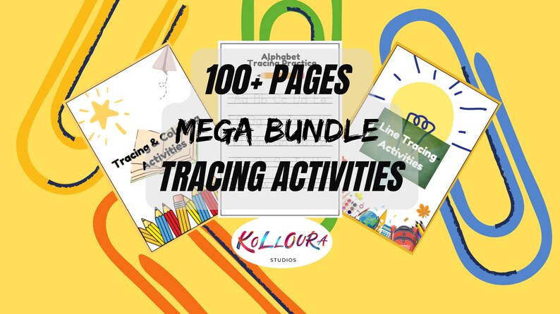 Tracing Worksheet Mega Bundle for Kids – 100+ Pages of Alphabet, Line ...