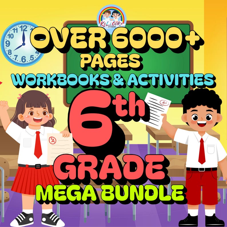 6000+ Pages 6th Grade Worksheets & Activities Mega Bundle | Math, ELA ...