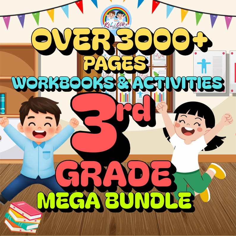 3rd Grade Mega Workbook | 3000+ Pages Printable Activities (PDF) - Etsy