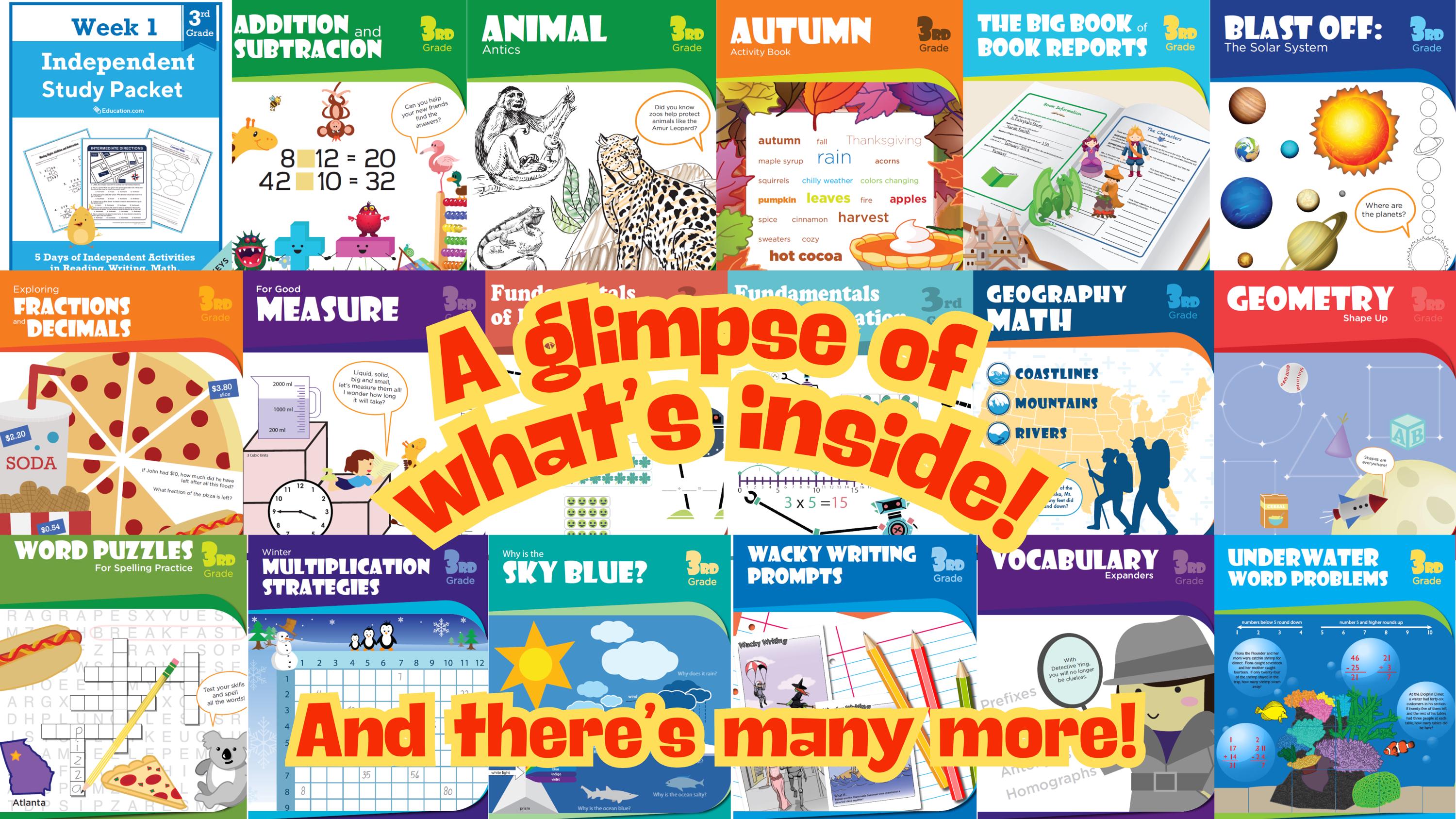 3rd Grade Mega Workbook | 3000+ Pages Printable Activities (PDF) - Etsy