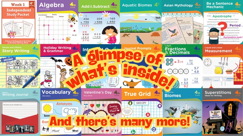 2500+ Pages 4th Grade Worksheets & Activities Mega Bundle | Math ...