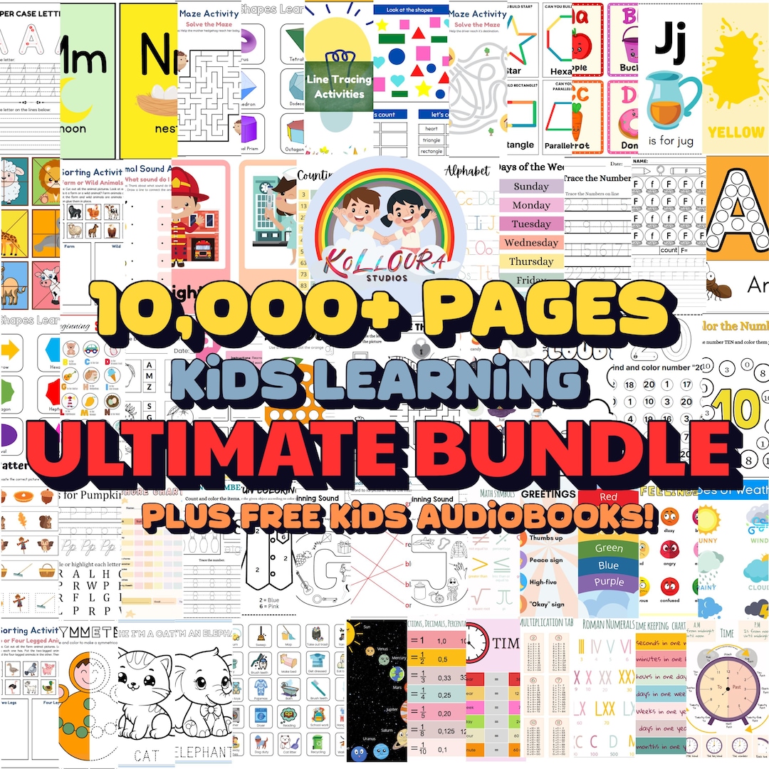 Kids Learning ULTIMATE Bundle: 10,000+ Printable Activities + FREE ...