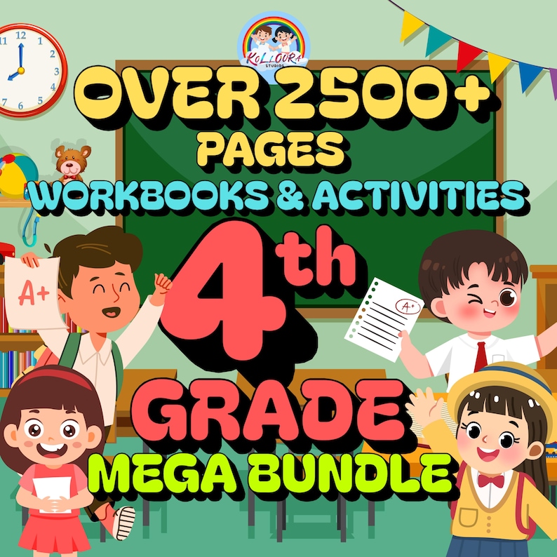 2500+ Pages 4th Grade Worksheets & Activities Mega Bundle | Math ...