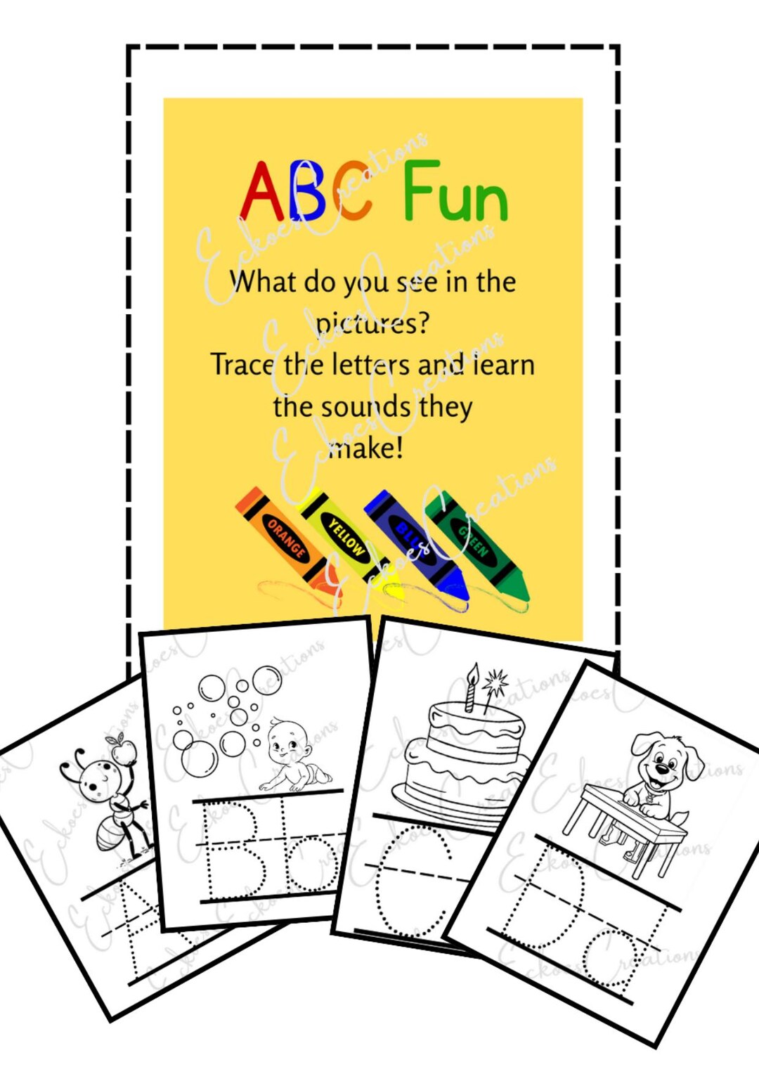 Preschool ABC Tracing and Coloring Pages (digital Download) - Etsy