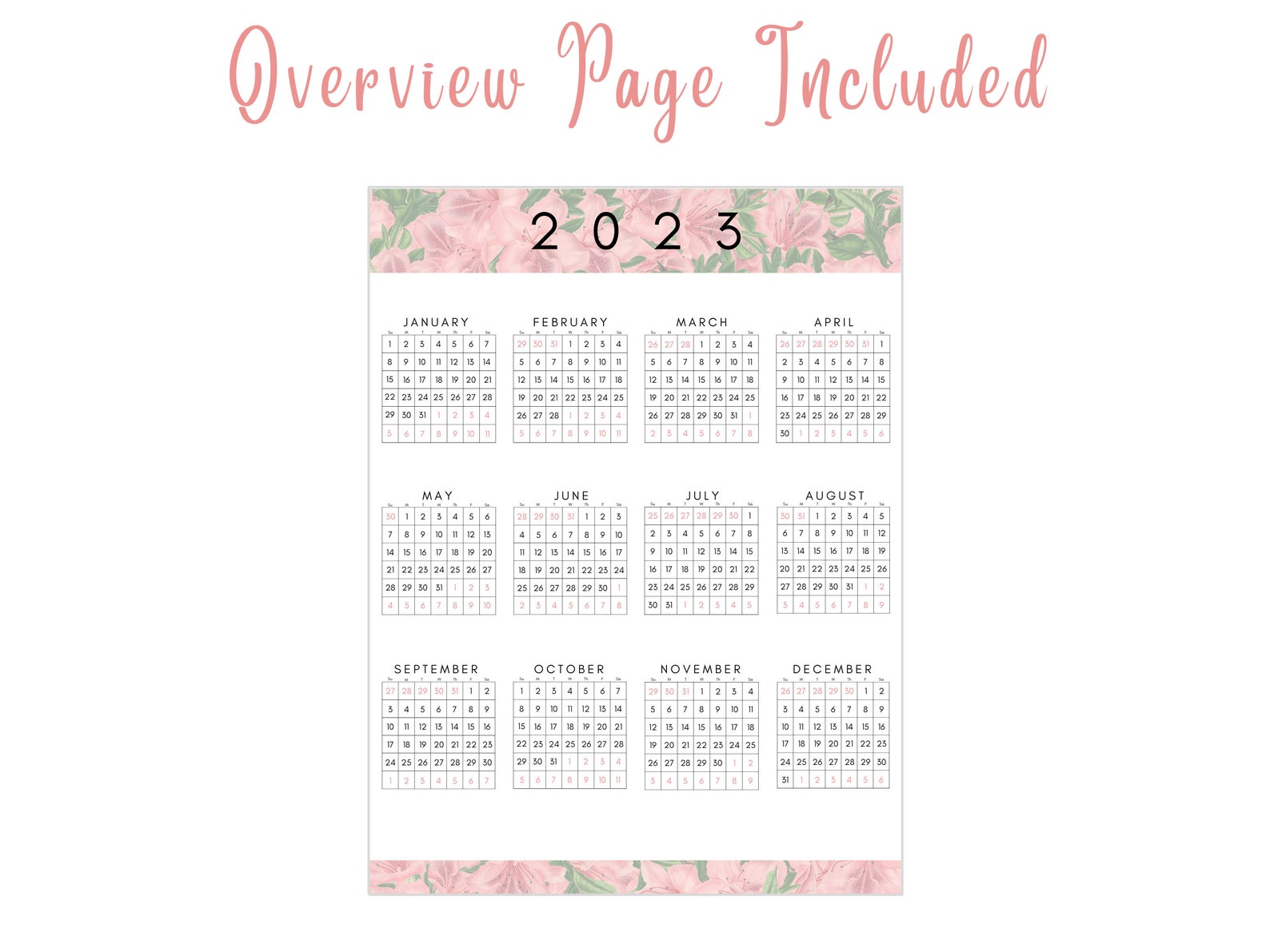 Printable 2023 Calendar, Digital Calendar, PDF Calendar, Instant ...