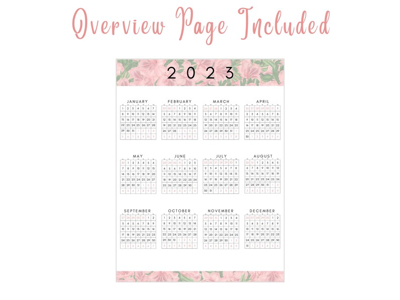 Printable 2023 Calendar, Digital Calendar, PDF Calendar, Instant ...