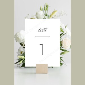 Printable Table Numbers, Weddings, Parties, Instant Download, Numbers 1 ...
