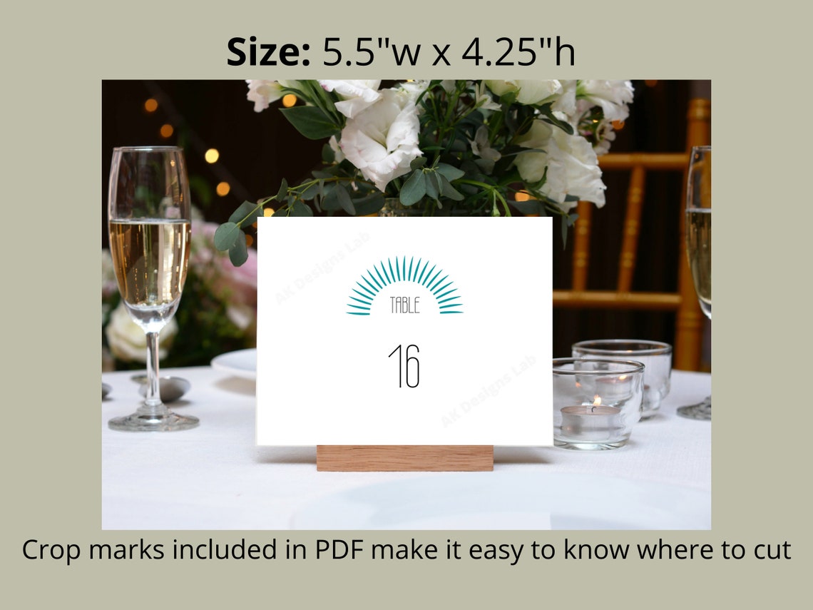 Printable Table Numbers, Weddings, Parties, Instant Download, Numbers 1 ...