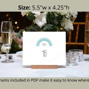 Printable Table Numbers, Weddings, Parties, Instant Download, Numbers 1 ...