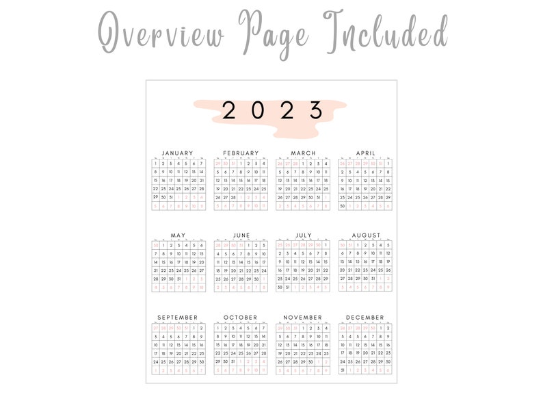 Printable 2023 Calendar, Digital Calendar, PDF Calendar, Instant ...