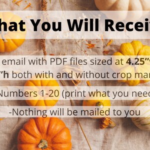 Thanksgiving Table Numbers, Instant Download Table Numbers, Numbers 1 ...
