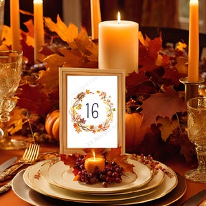Thanksgiving Table Numbers, Instant Download Table Numbers, Numbers 1 ...