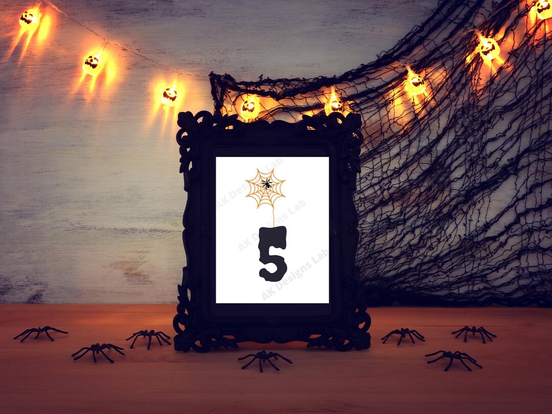 Halloween Table Numbers, Printable Table Numbers, Halloween, Parties ...