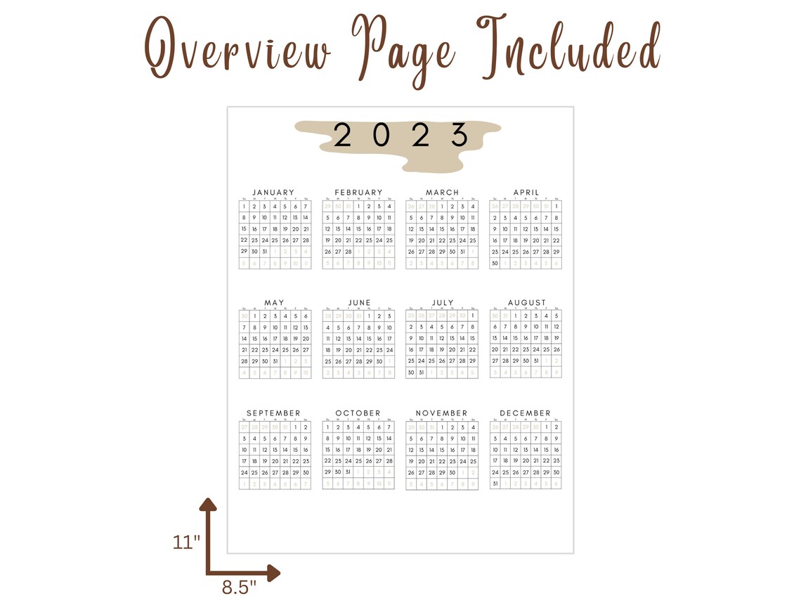 Printable 2023 Calendar, PDF, Instant Download, Direct Download ...