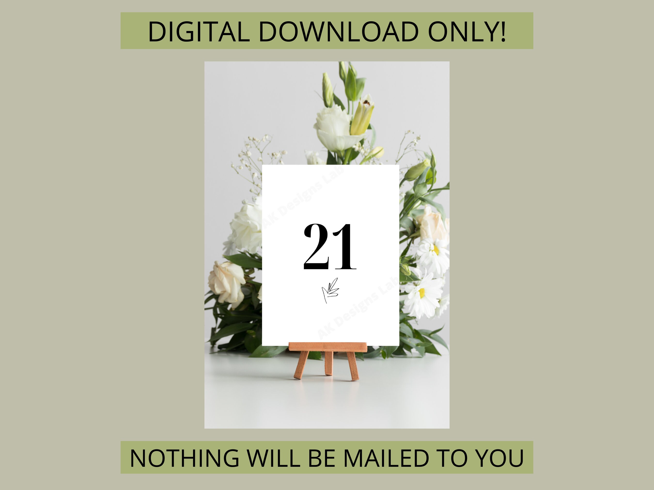 Printable Table Numbers, Weddings, Parties, Instant Download, Numbers 1 ...
