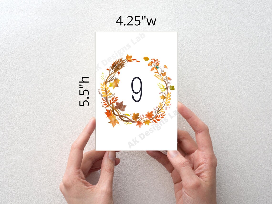 Thanksgiving Table Numbers, Instant Download Table Numbers, Numbers 1 ...