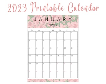 Printable 2023 Calendar, PDF, Instant Download, Direct Download ...