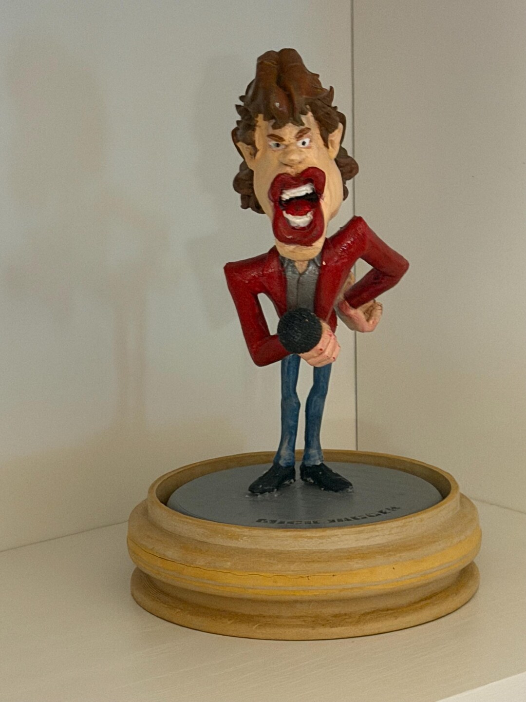 Custom 3D Printed Musician Caricature Figurine in Clear Dome ...